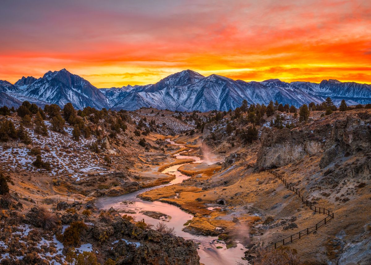 'Snow covered mountain' Poster, picture, metal print, paint by ...