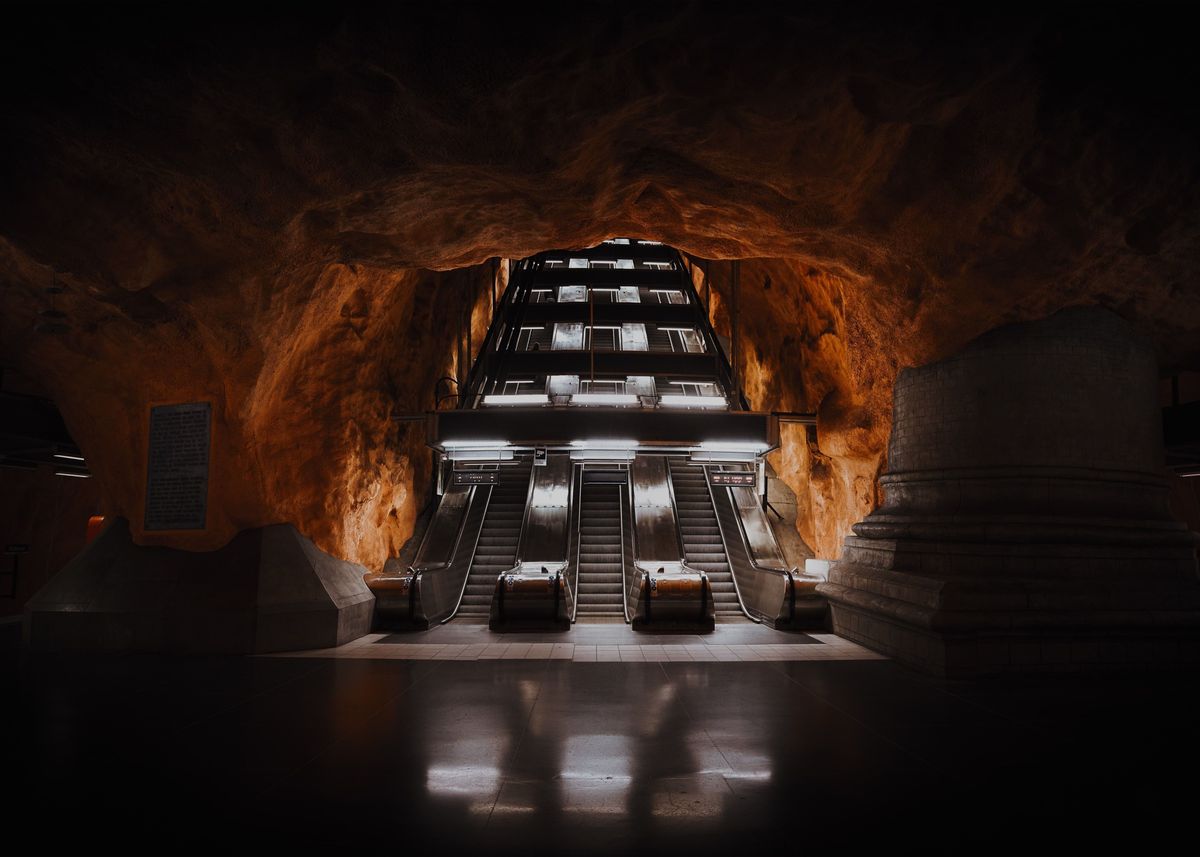 'Abstract Escalator' Poster, picture, metal print, paint by babi lonia ...