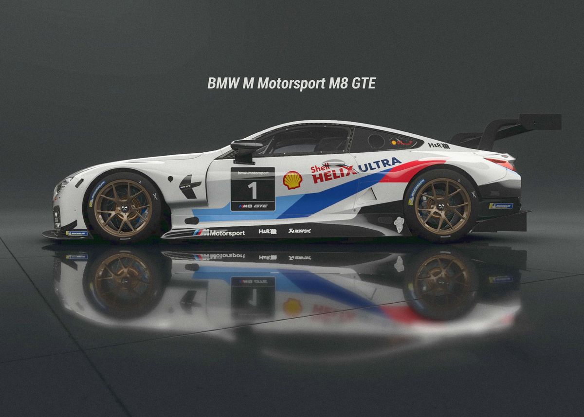 'BMW M Motorsport M8 GTE' Poster, picture, metal print, paint by One ...