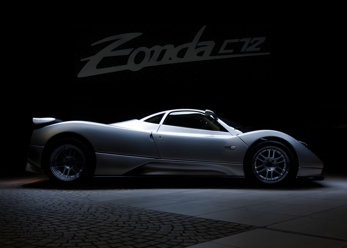'PAGANI ZONDA C12 SIDE' Poster, picture, metal print, paint by Nex ...