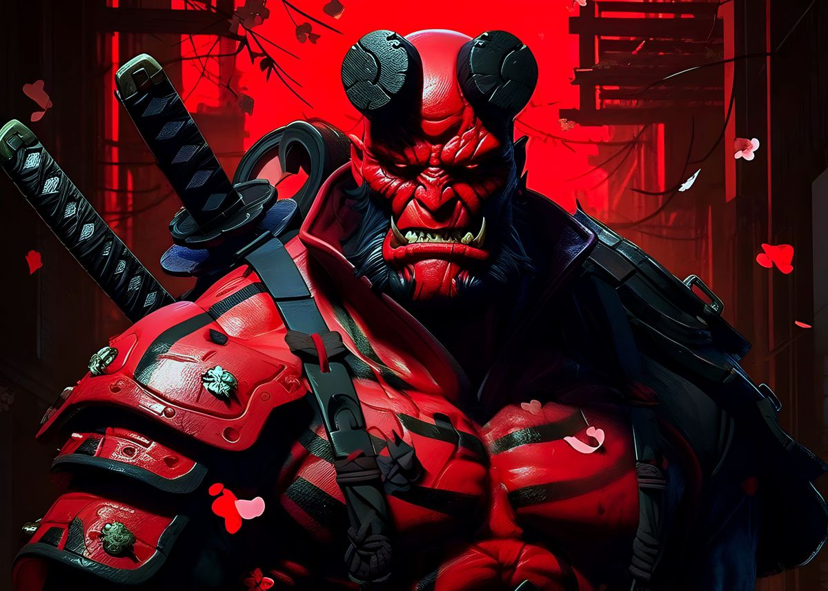 'Samurai Ninja Hell Demon' Poster, picture, metal print, paint by ...