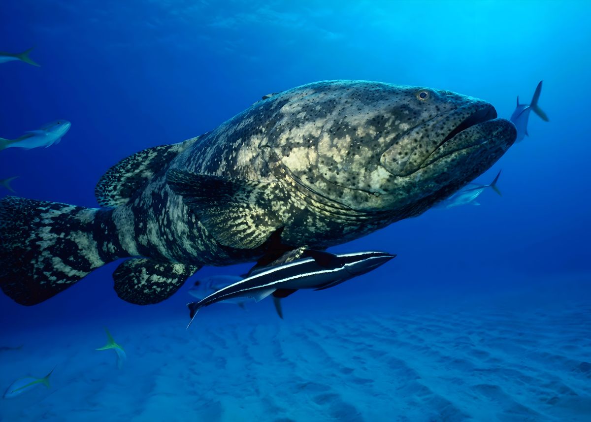 'Grouper Fish' Poster, picture, metal print, paint by Desira art | Displate