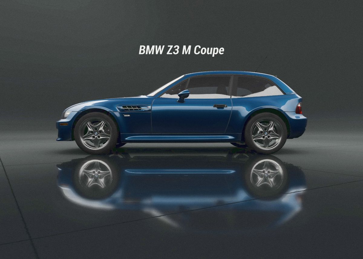 'BMW Z3 M Coupe' Poster, picture, metal print, paint by One Line Artist ...