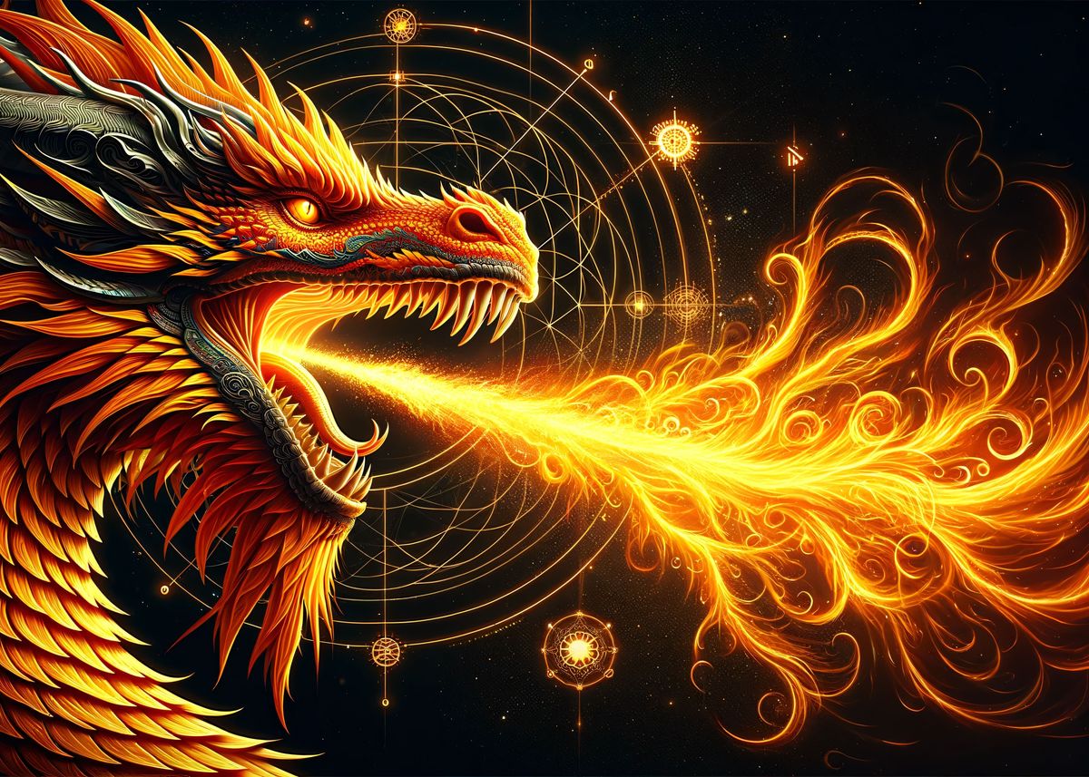 'Dragon Spells' Poster, picture, metal print, paint by Astro Blaster ...
