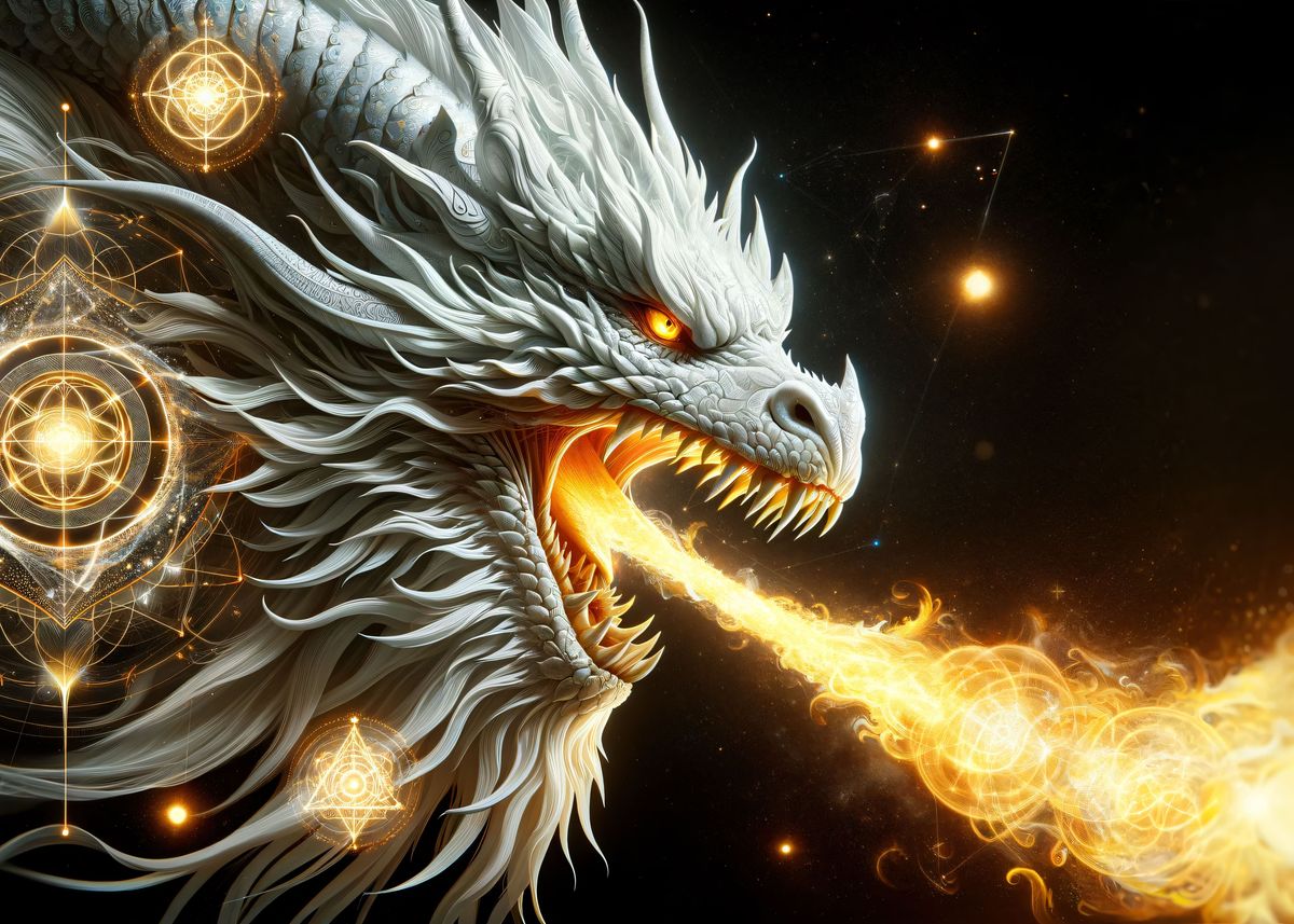 'Dragon Spells' Poster, picture, metal print, paint by Astro Blaster ...