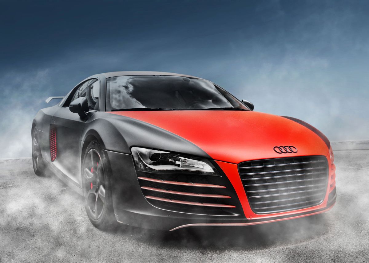 'Audi R8' Poster, picture, metal print, paint by Roman Stasiuk | Displate
