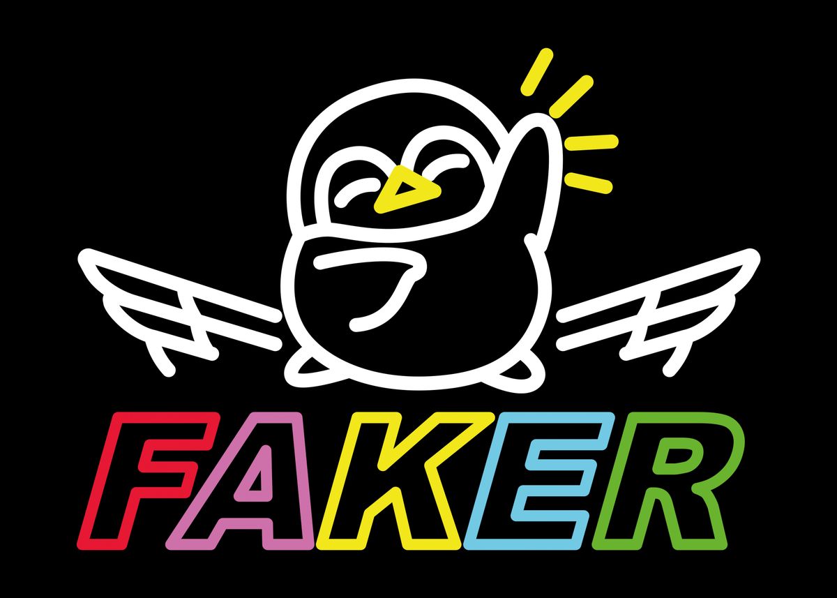 'FAKER' Poster, picture, metal print, paint by Retro Freak | Displate