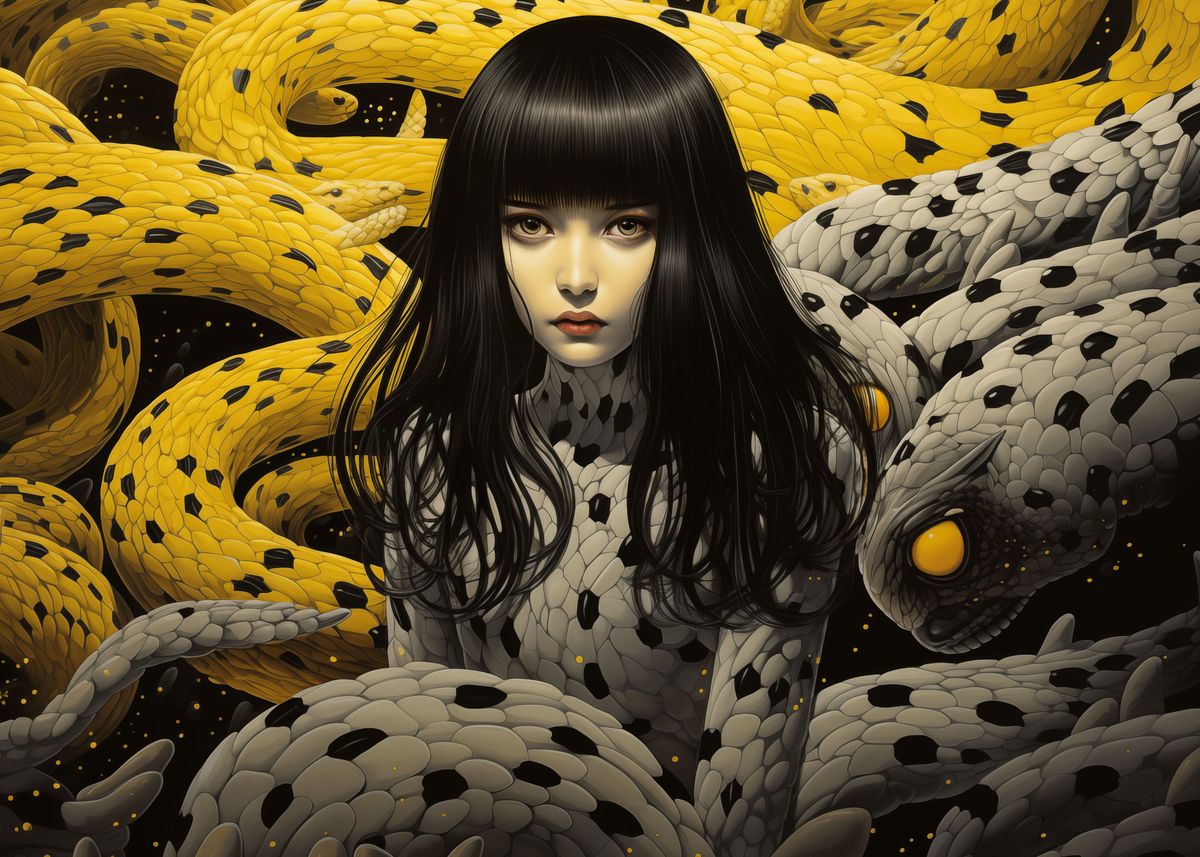 'Goddess Of Snakes' Poster, picture, metal print, paint by Akaiji ...