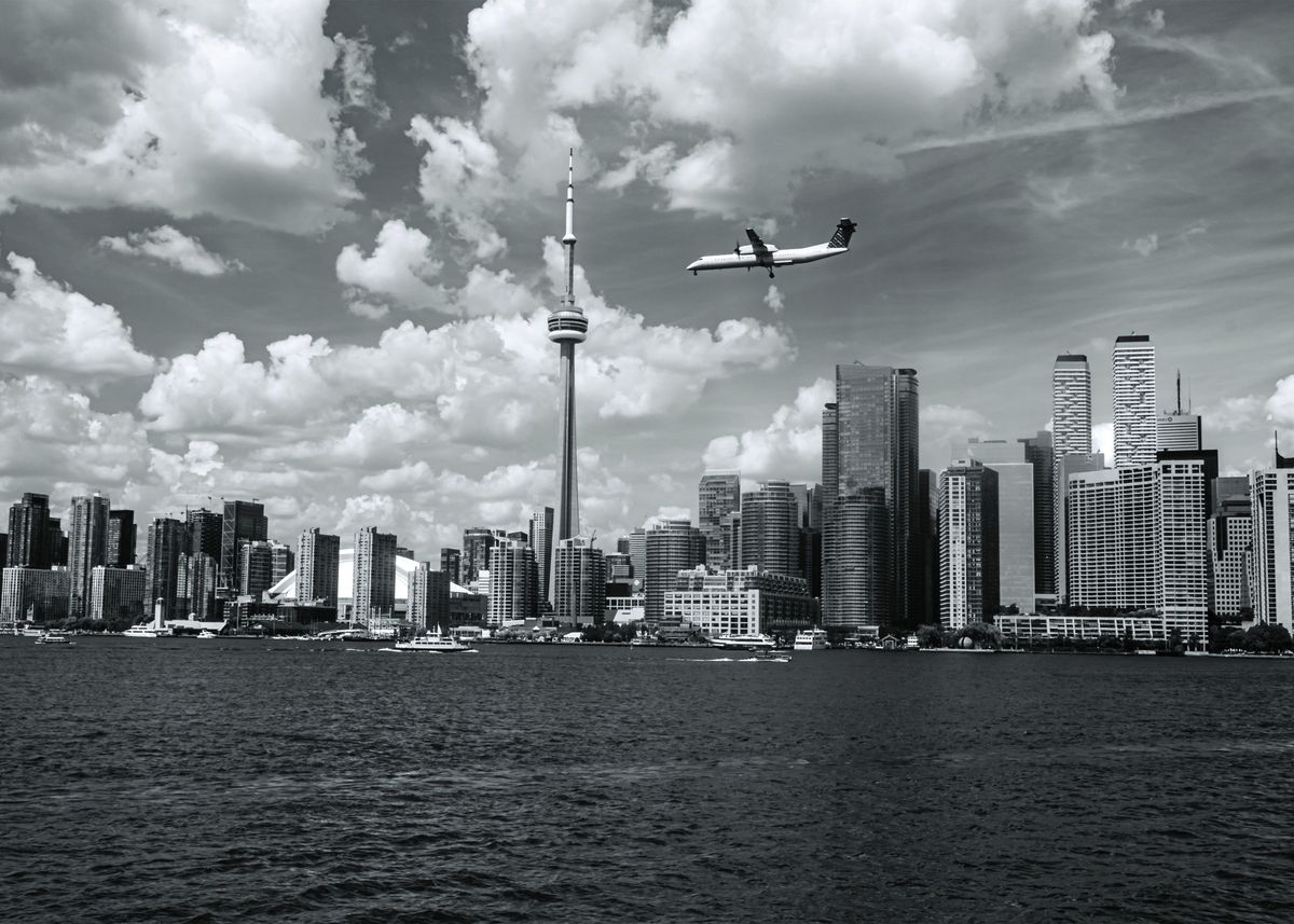 'Urban Flight over Toronto' Poster, picture, metal print, paint by ...
