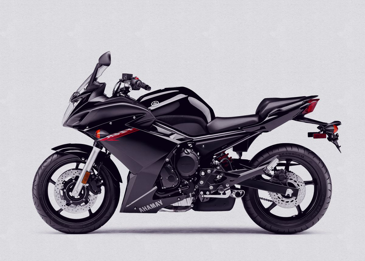 'Yamaha FZ6R' Poster, picture, metal print, paint by Lee Rocks | Displate