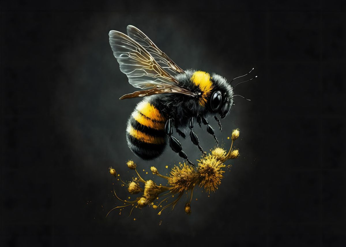 'honeybee Natural Pollen' Poster, picture, metal print, paint by ...