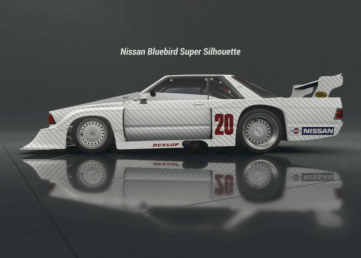 'Nissan Bluebird Super Silh' Poster, picture, metal print, paint by One ...