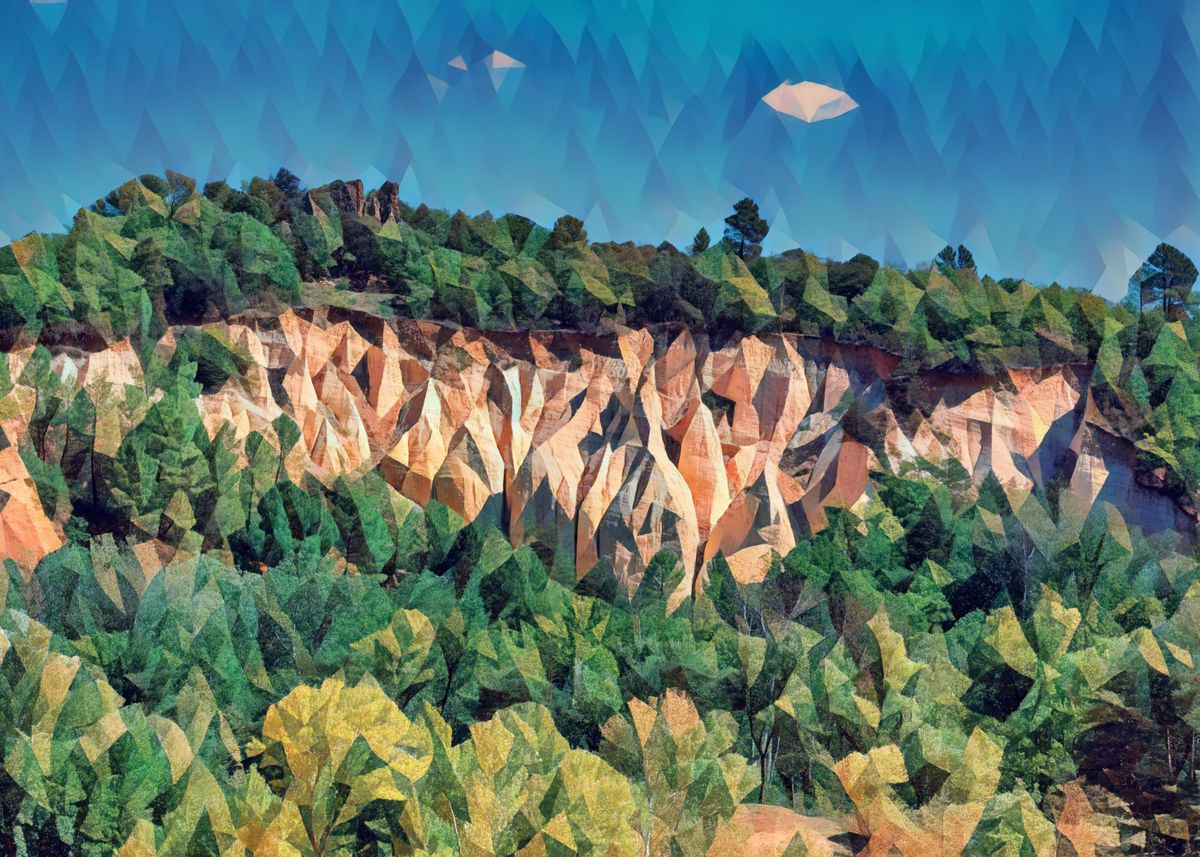 'Ocher lands in Luberon' Poster, picture, metal print, paint by Sergio ...