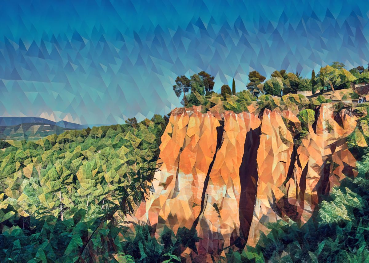 'Ocher lands in Luberon' Poster, picture, metal print, paint by Sergio ...