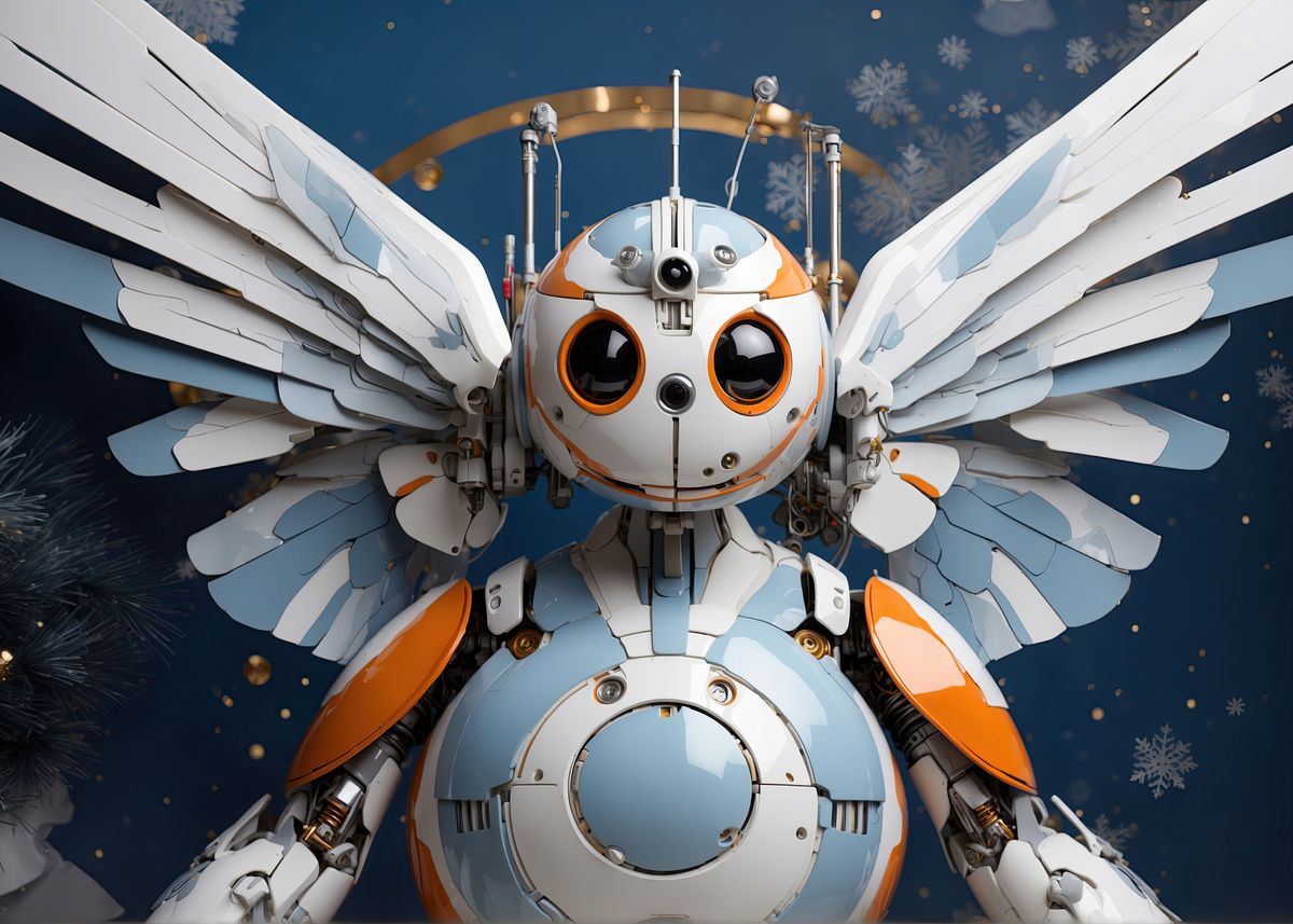 'Futuristic Robot Angel' Poster, picture, metal print, paint by LP ...