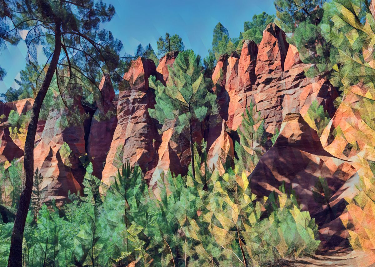 'Ocher lands in Luberon' Poster, picture, metal print, paint by Sergio ...