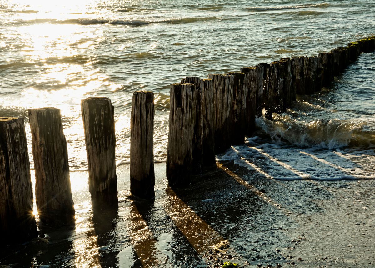 'Breakwater' Poster, picture, metal print, paint by Claudia Evans ...