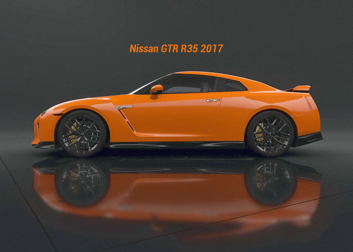 'Nissan GTR R35 2017' Poster, picture, metal print, paint by One Line ...