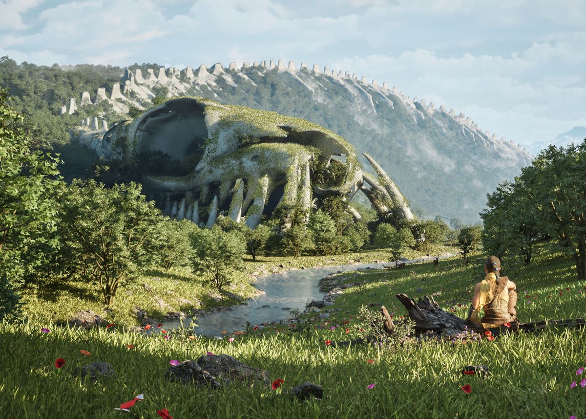 'Colossal Serpent Remains' Poster, picture, metal print, paint by ...