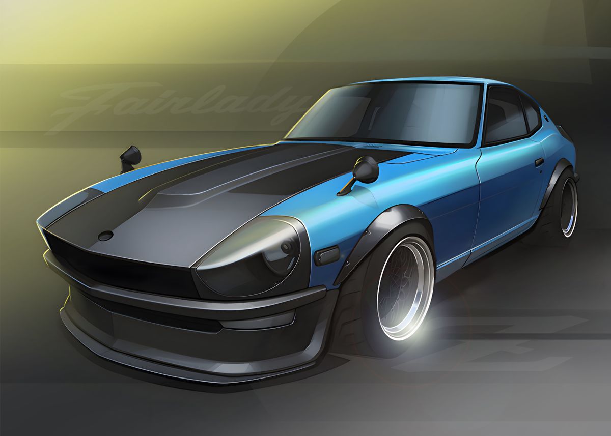 'Restomod Nissan Fairlady Z' Poster, picture, metal print, paint by ...