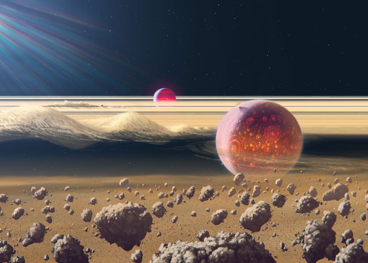 'J1407b Super Saturn' Poster, picture, metal print, paint by Justinas ...