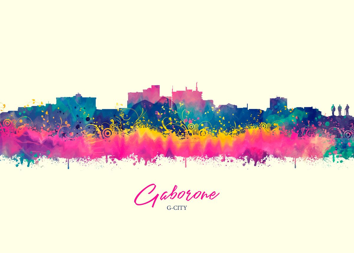 'Gaborone GCITY' Poster, picture, metal print, paint by Denis Siggers ...