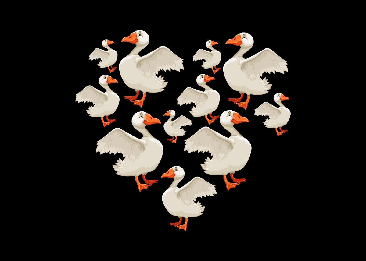 'goose' Poster, picture, metal print, paint by Sebastian Wünsche | Displate