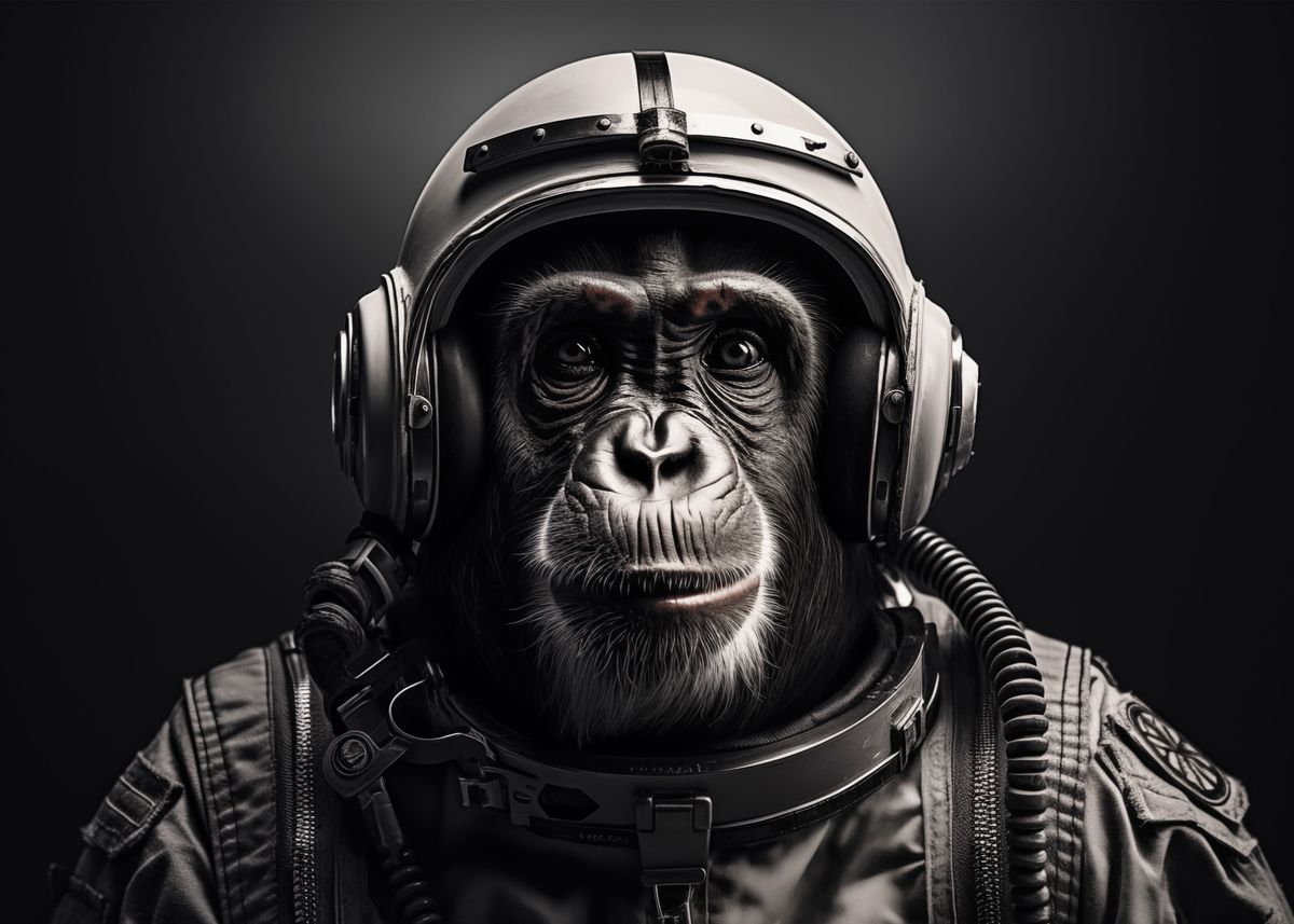 'Ape Soviet Astronaut' Poster, picture, metal print, paint by Eline ...