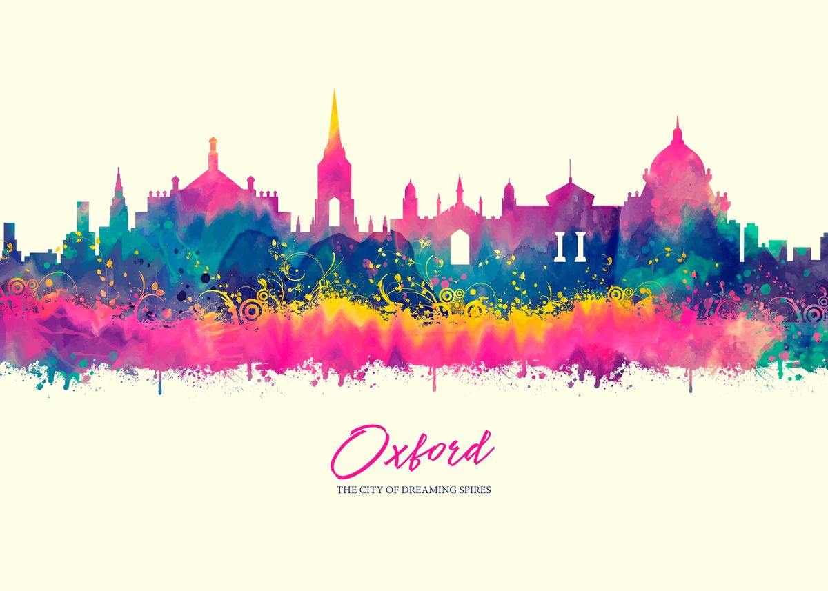 'Oxford The City of Dreamin' Poster, picture, metal print, paint by ...