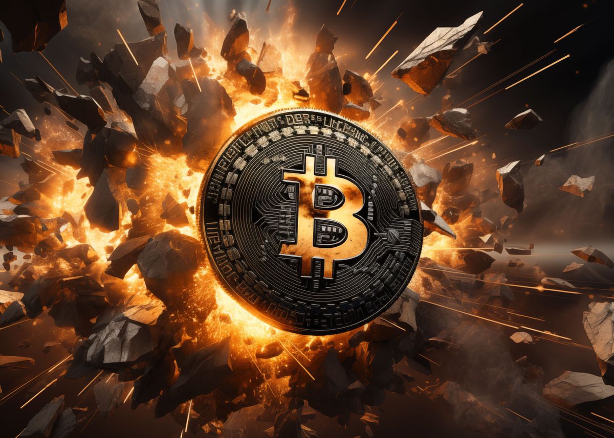 'Bitcoin ' Poster, picture, metal print, paint by The Fire | Displate