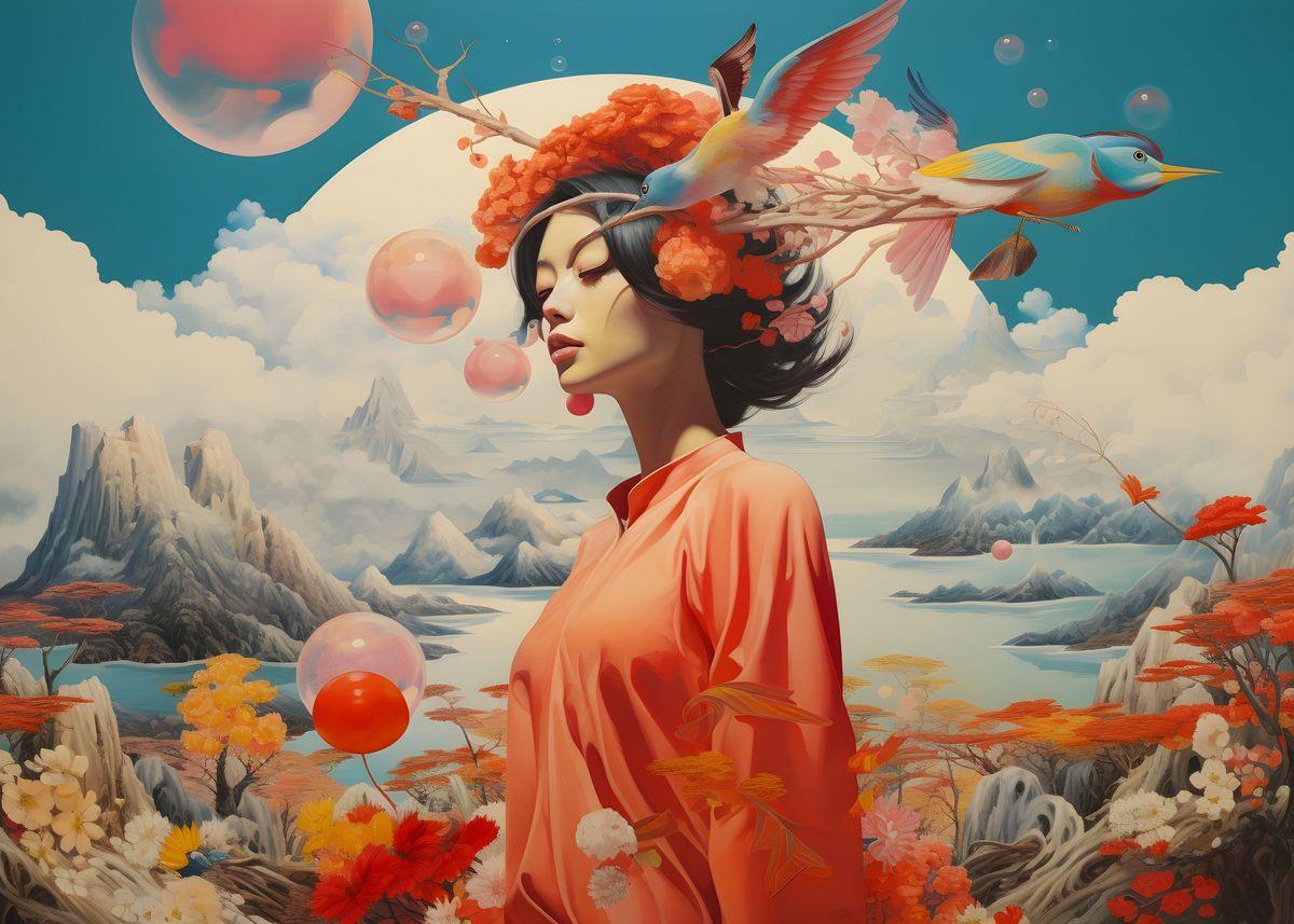 'Japanese Women' Poster, picture, metal print, paint by MajopArt | Displate