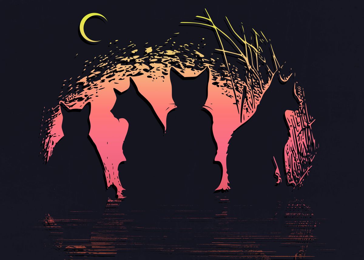 'The Cats Shadows ' Poster, picture, metal print, paint by Ilya Danilov ...