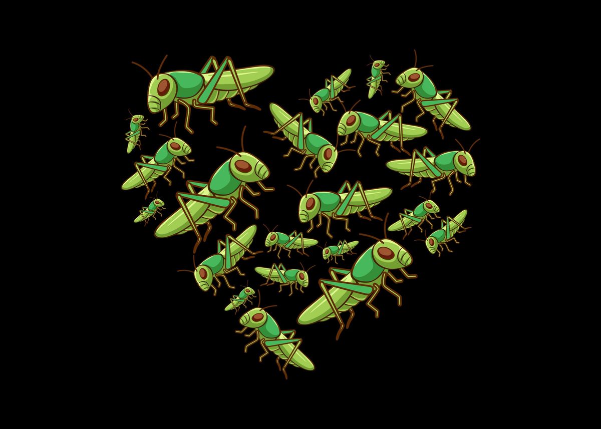 'grasshopper' Poster, picture, metal print, paint by Sebastian Wünsche ...