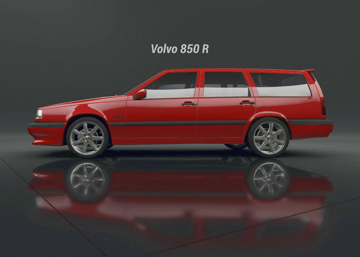 'Volvo 850 R' Poster, picture, metal print, paint by One Line Artist ...