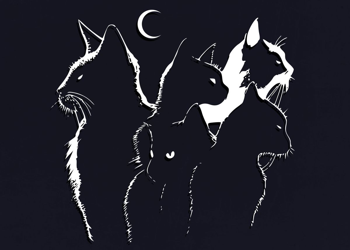 'The Cats Shadows ' Poster, picture, metal print, paint by Ilya Danilov ...