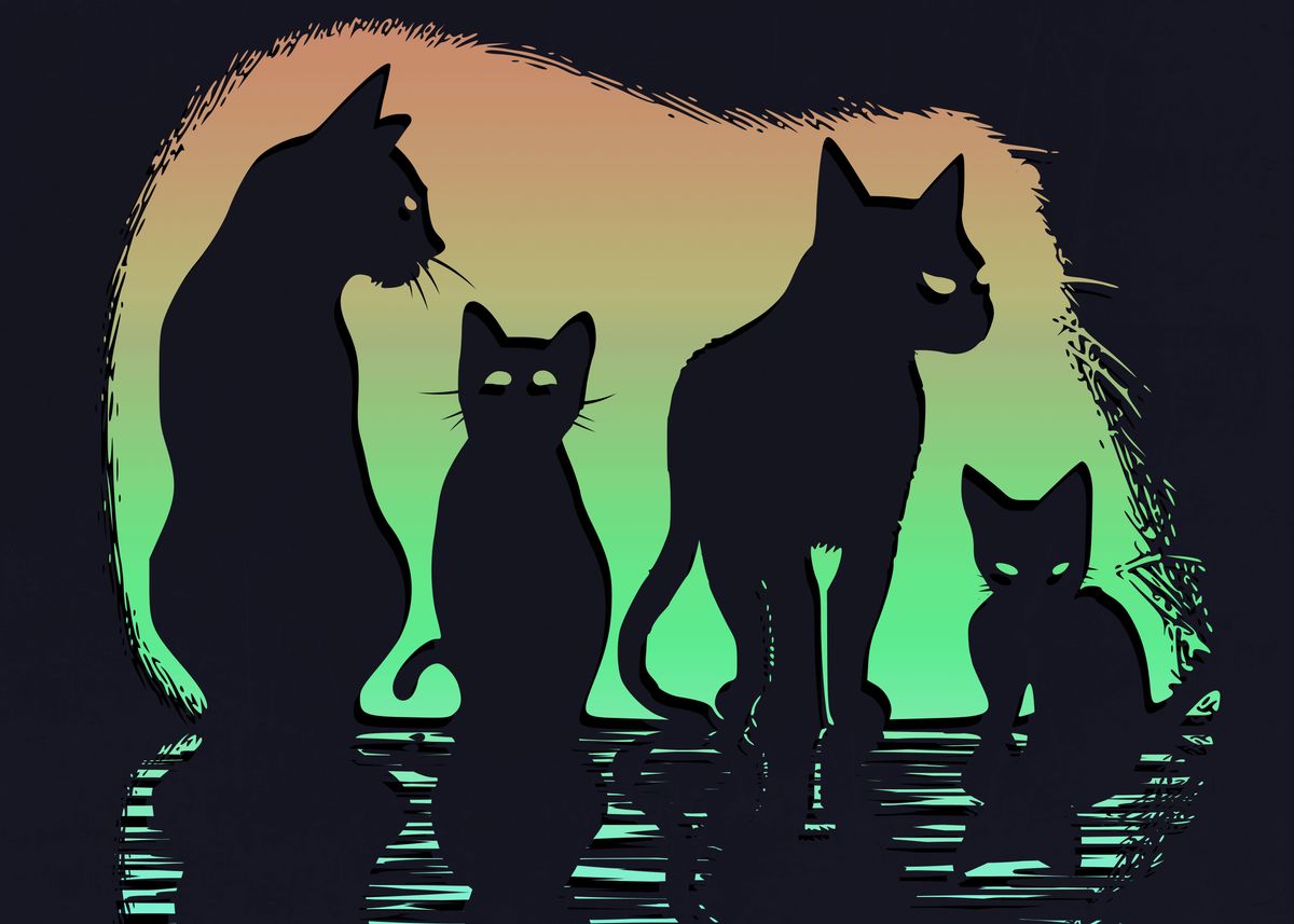 'The Cats Shadows ' Poster, picture, metal print, paint by Ilya Danilov ...