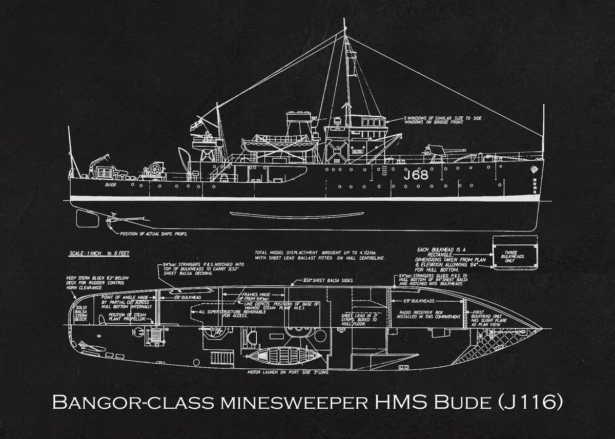 'Bangorclass minesweeper H' Poster, picture, metal print, paint by ...