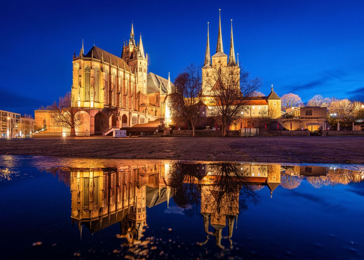 'Blue Hour in Erfurt' Poster, picture, metal print, paint by Martin ...