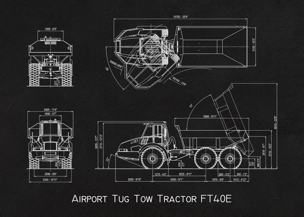 'Airport Tug Tow Tractor FT' Poster, picture, metal print, paint by JAT ...