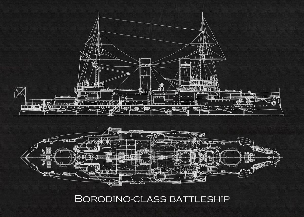 'Borodino Class Battleship' Poster, picture, metal print, paint by ...