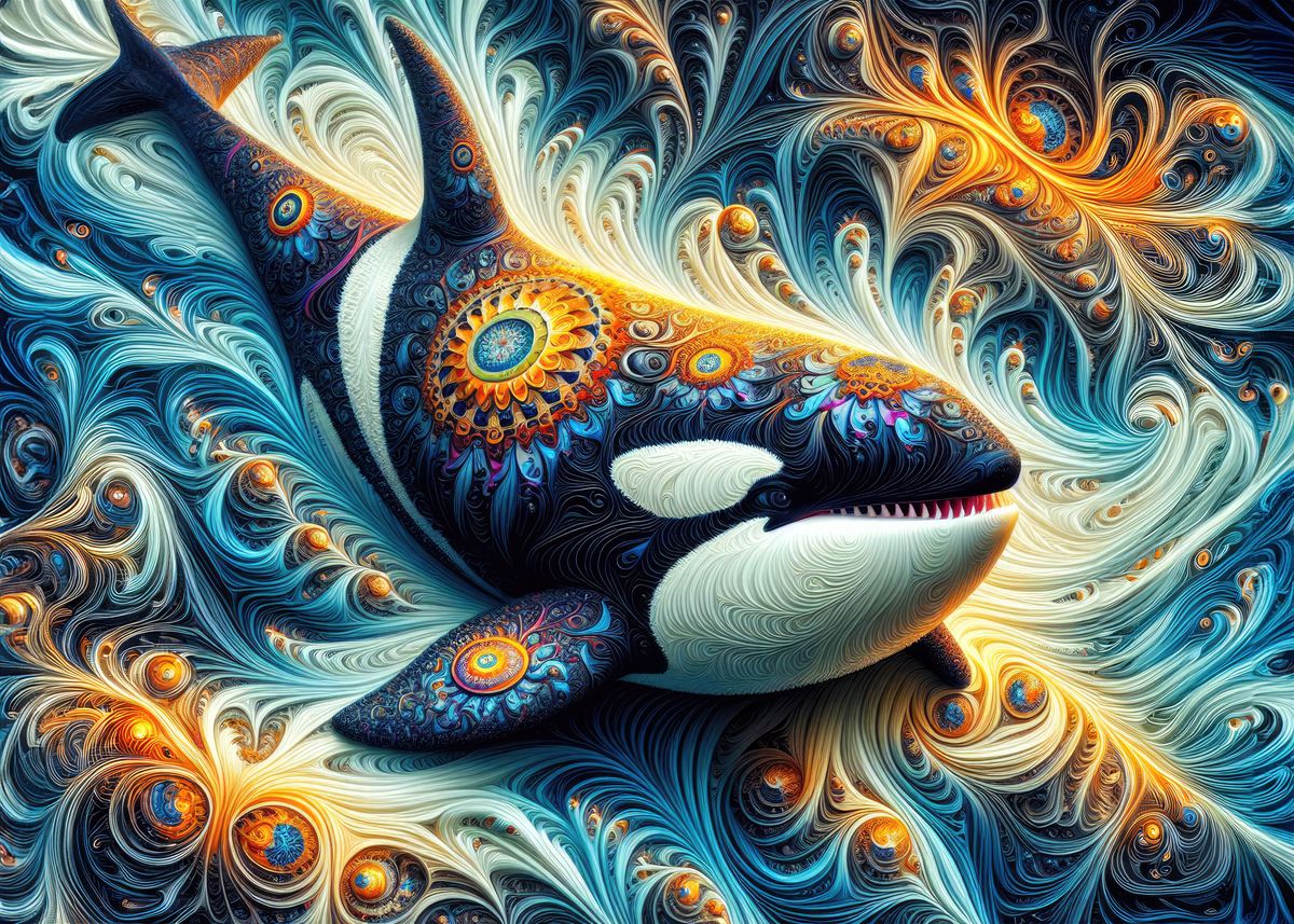'The Mandala Orca' Poster, picture, metal print, paint by Bill ...