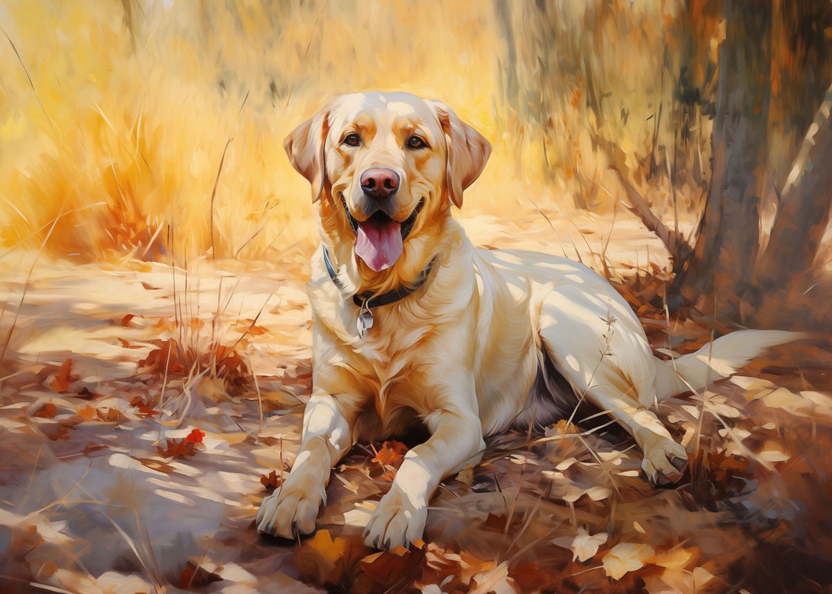 'Yellow lab' Poster, picture, metal print, paint by PetsArt Design ...