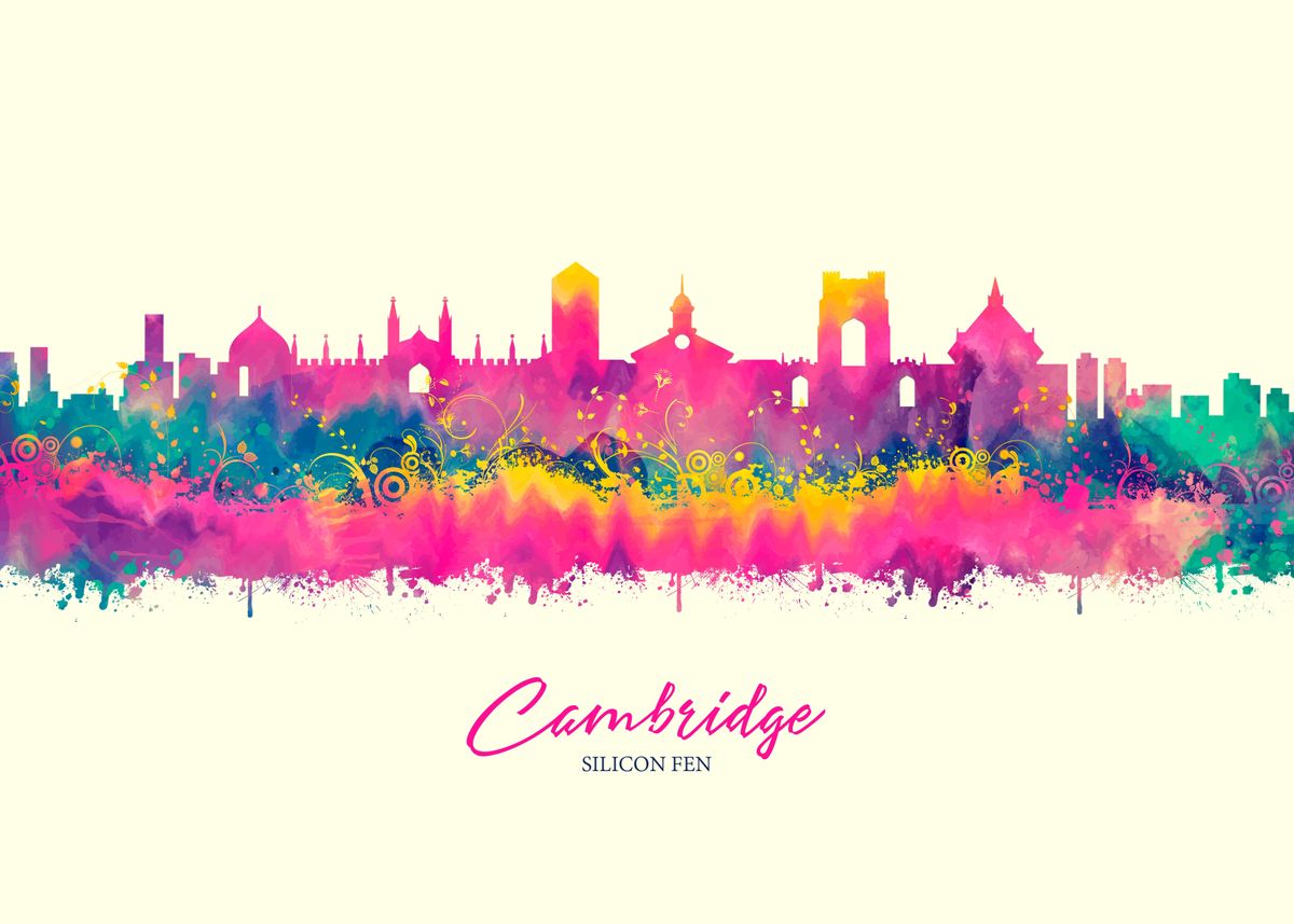 'Cambridge SILICON FEN' Poster, picture, metal print, paint by Denis ...