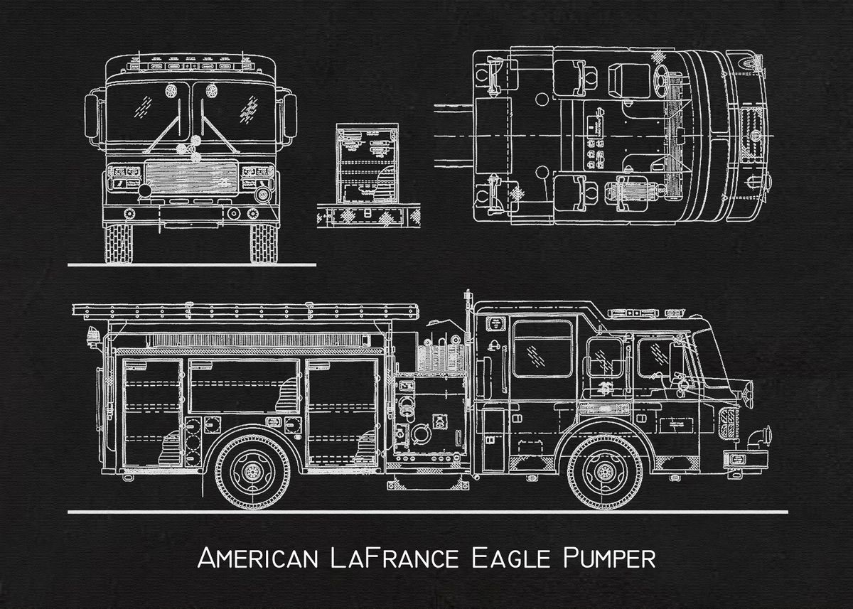 'American LaFrance Eagle Pu' Poster, picture, metal print, paint by JAT ...