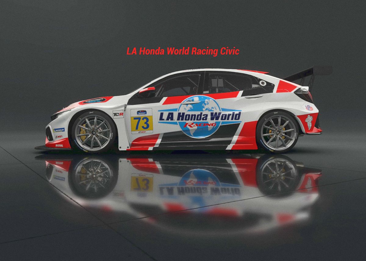 'LA Honda World Racing' Poster, picture, metal print, paint by One Line ...