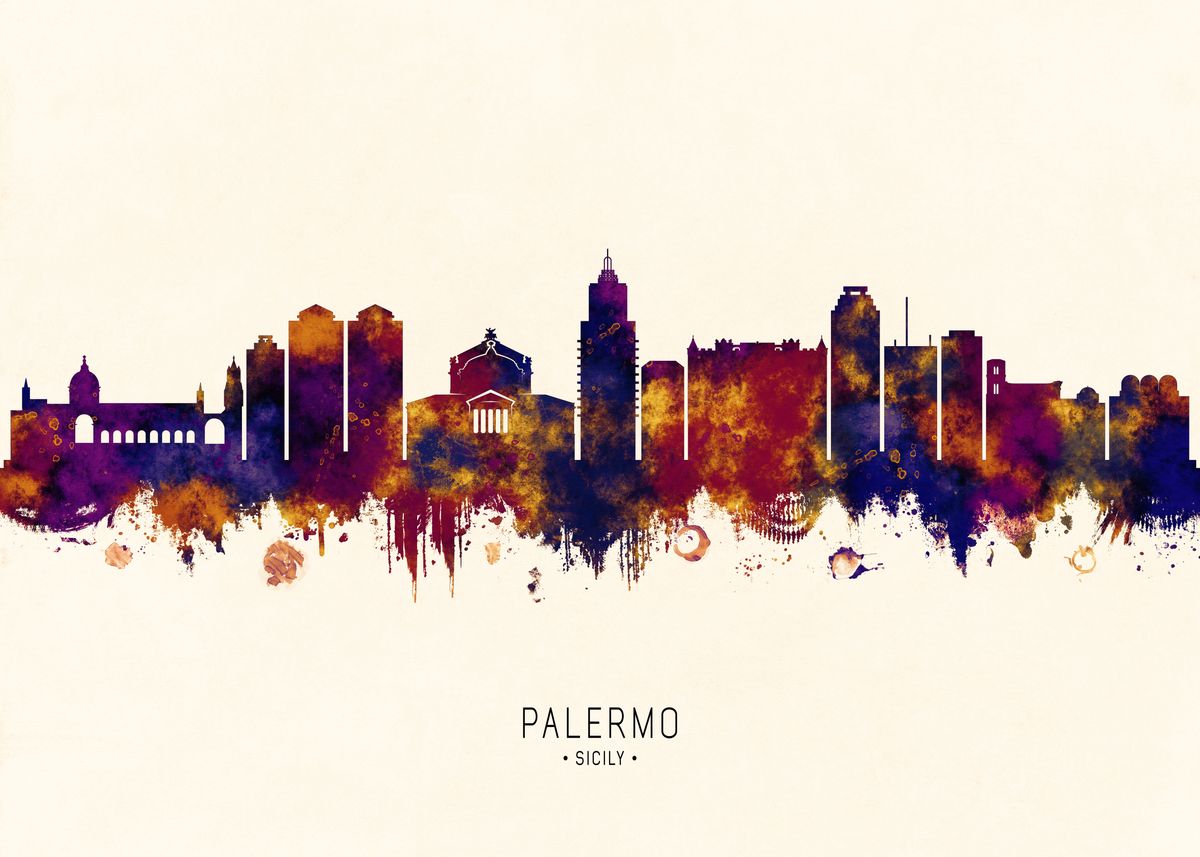 'Palermo Skyline' Poster, picture, metal print, paint by Towseef Dar ...