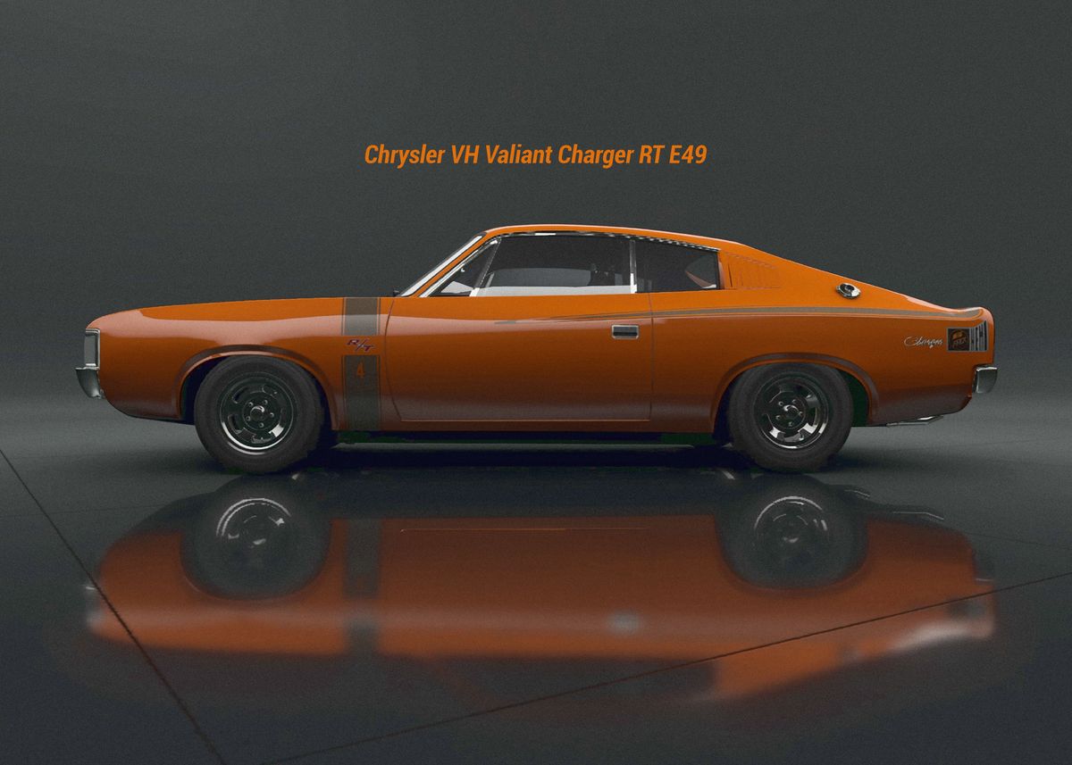 'Chrysler VH Valiant RT E49' Poster, picture, metal print, paint by One ...