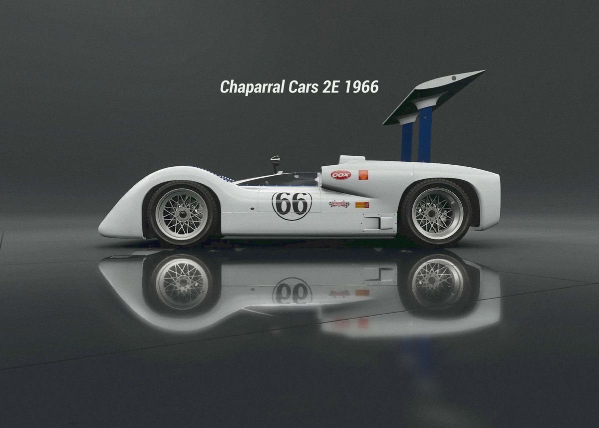 'Chaparral Cars 2E 1966' Poster, picture, metal print, paint by One ...
