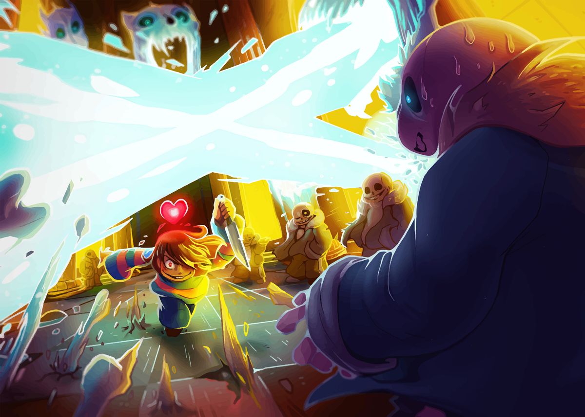 'undertale' Poster, picture, metal print, paint by lionel messi art ...