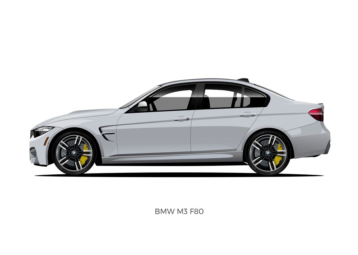 'BMW M3 F80' Poster, picture, metal print, paint by Conceptual ...